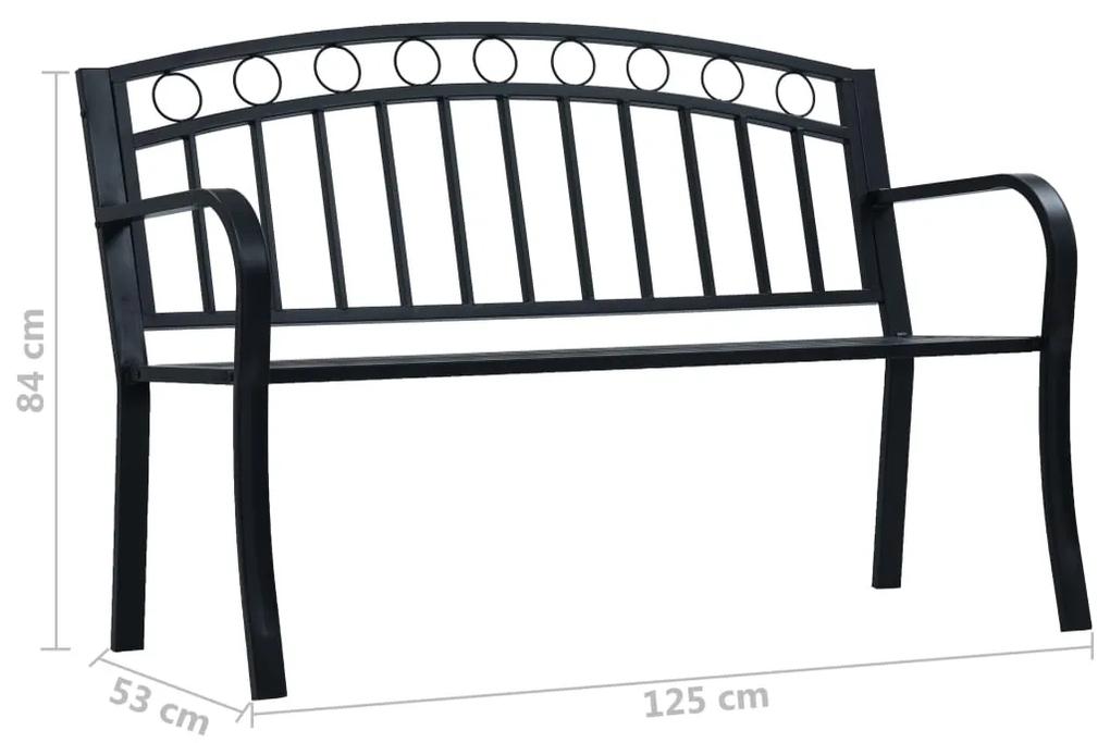vidaXL Zahradní lavice 125 cm černá ocel
