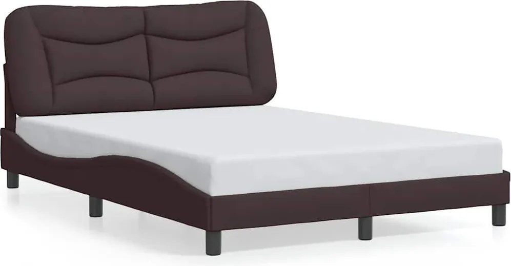 Rám postele bez matrace Hvar tmavě hnědý 140 x 190 cm textil 3207768
