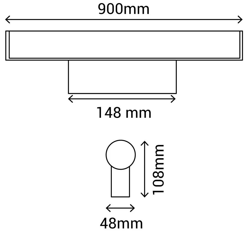 Nástěnné svítidlo SULION Caspio, délka 90 cm