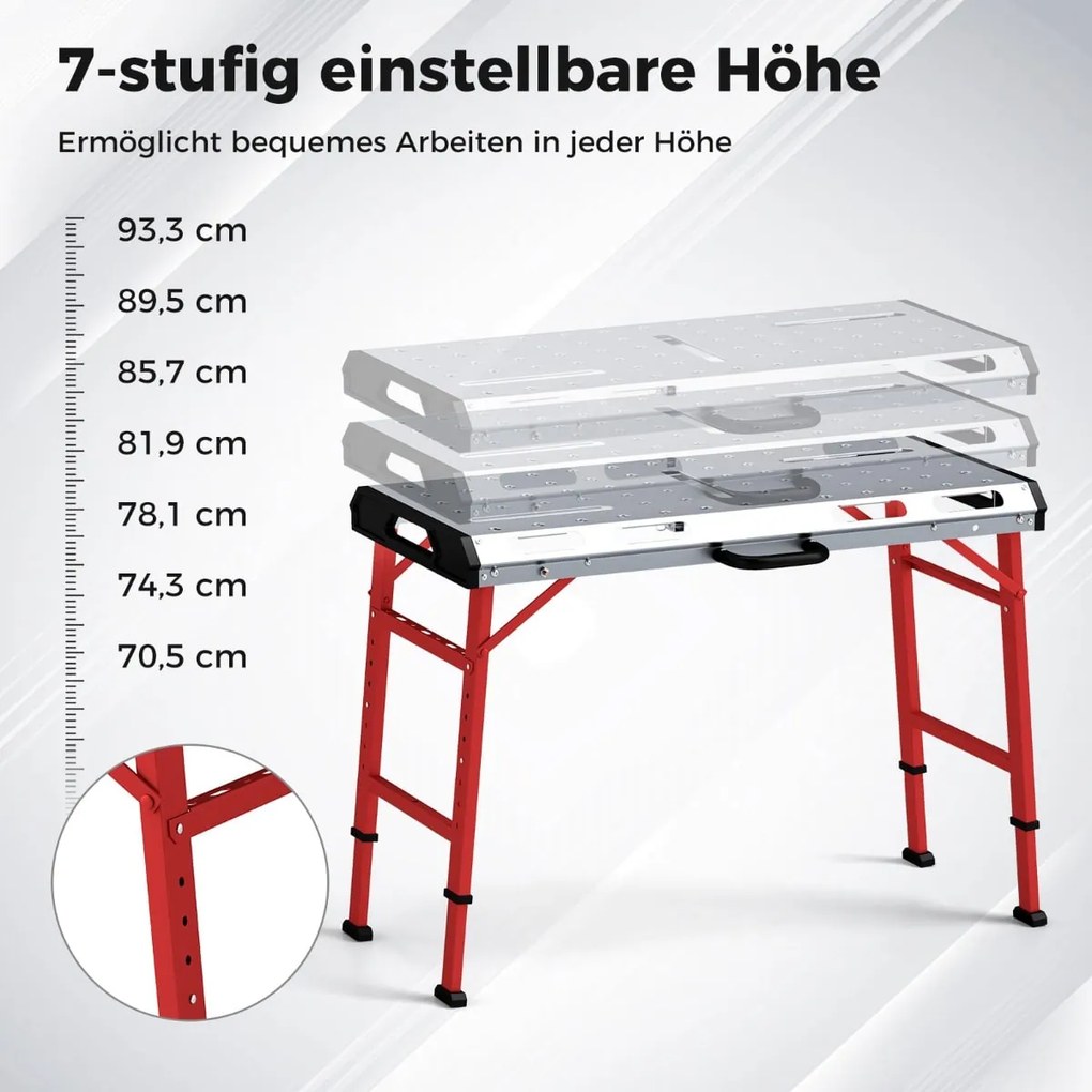 Costway Svařovací stůl s nosností 450 kg a nastavitelnou výškou. Přenosný