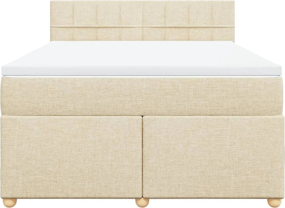 Box spring postel s matrací krémová 140x190 cm textil 3288980