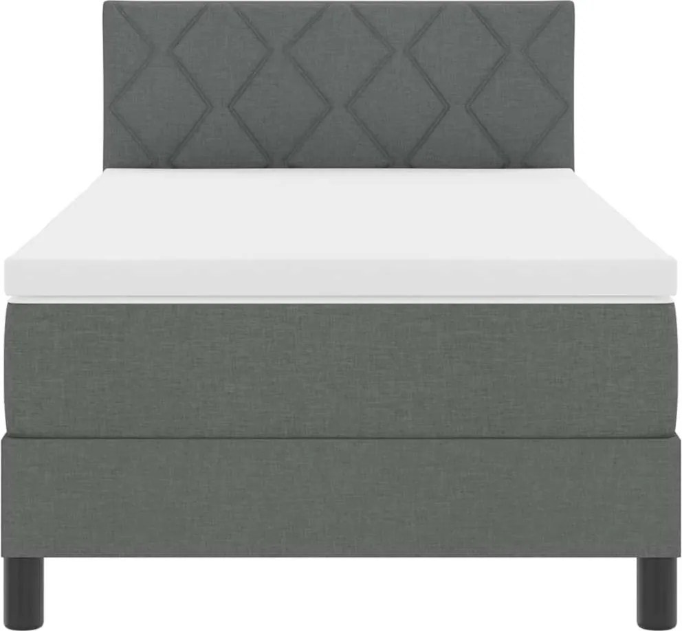 Postel s boxspringem s čelo Tmavě šedá 90 x 190 cm textil 3338728