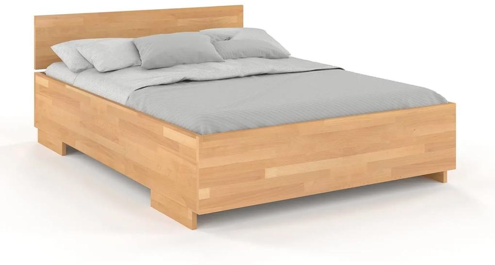 Buková postel Bergman - zvýšená   ,  200x200 cm