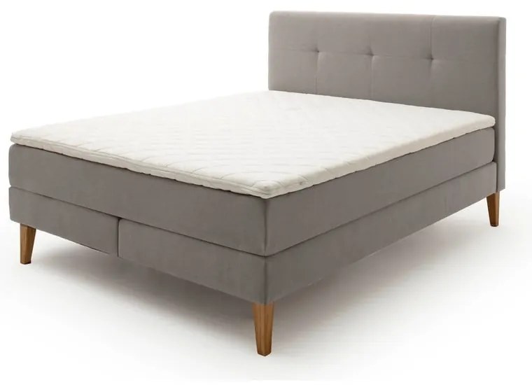Světle šedá boxspring postel 160x200 cm Stockholm – Meise Möbel