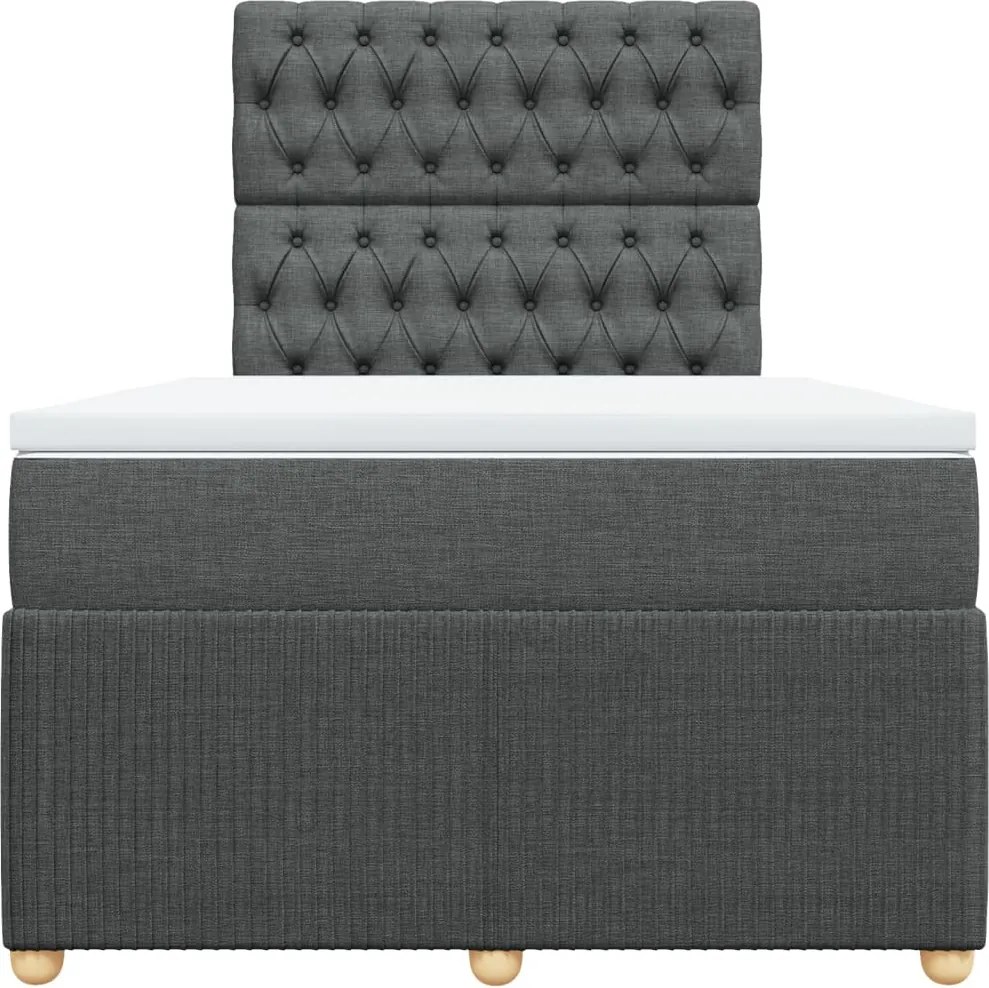 Box spring postel s matrací tmavě šedá 120x200 cm textil 3294331