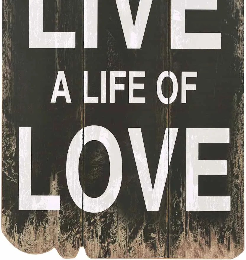 Nástěnný věšák na kabáty LOVE LIFE s 6 háčky 120 x 40 cm 245853