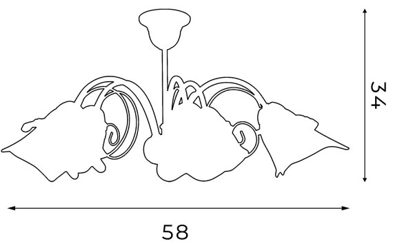 Lustr na tyči KOKARDA 5xE14/60W/230V