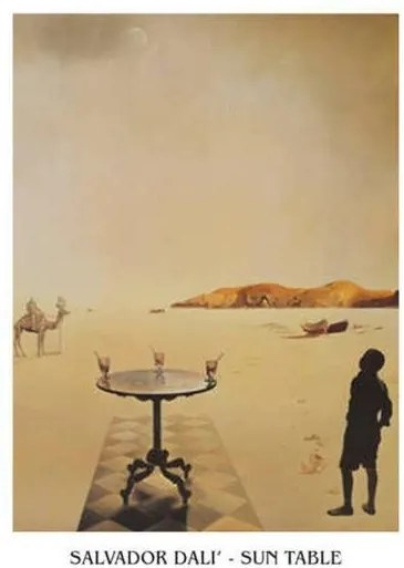 Umělecký tisk Salvador Dali - Sun Table, Salvador Dalí, (50 x 70 cm)