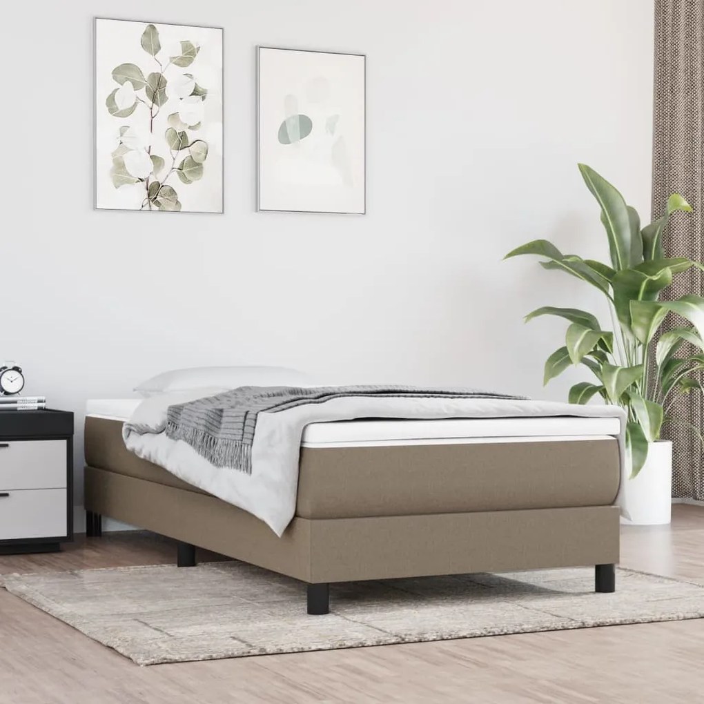 Rám postele s boxspringem taupe 80x200 cm textil 3120472
