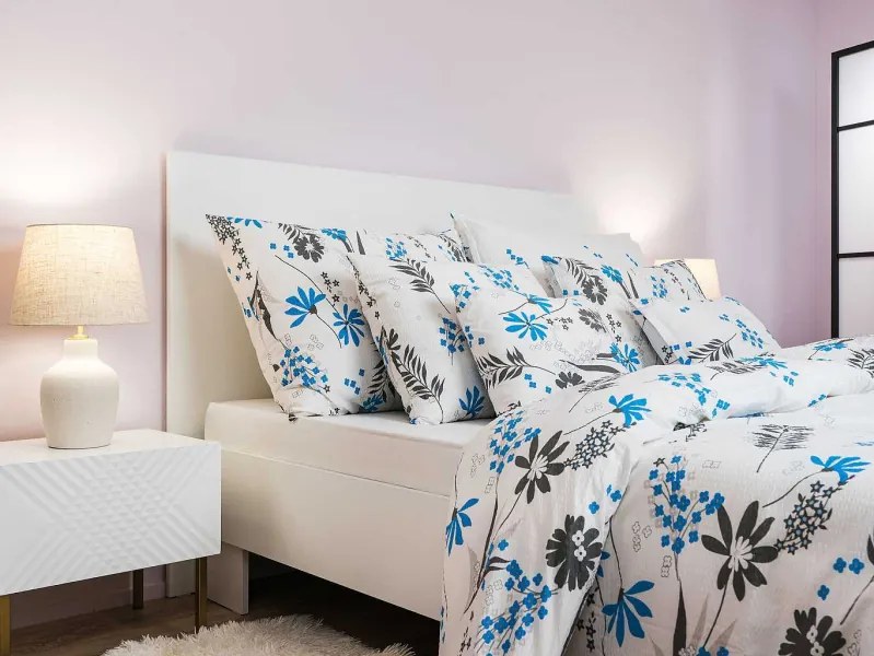 DADKA Povlak na polštář krep Agáta denim na bílém Rozměr 40x50