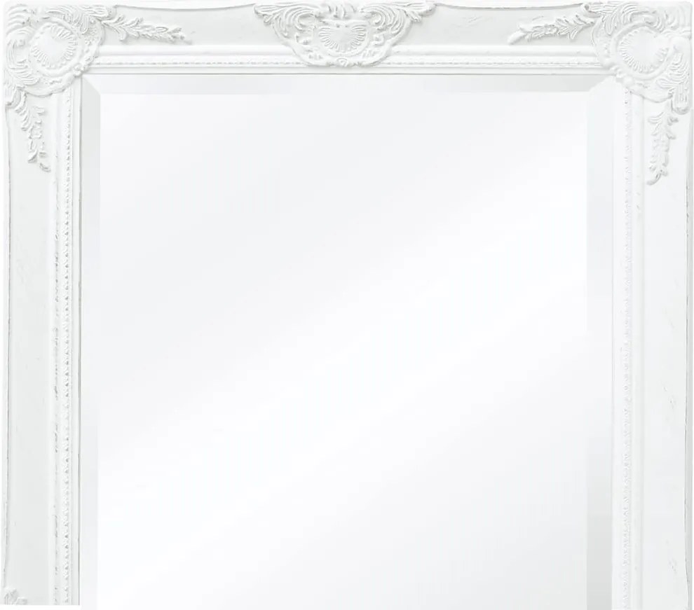Nástěnné zrcadlo barokní styl 100 x 50 cm bílé 243679