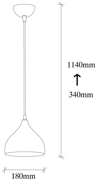Lustr na lanku TATTOO 1xE27/60W/230V