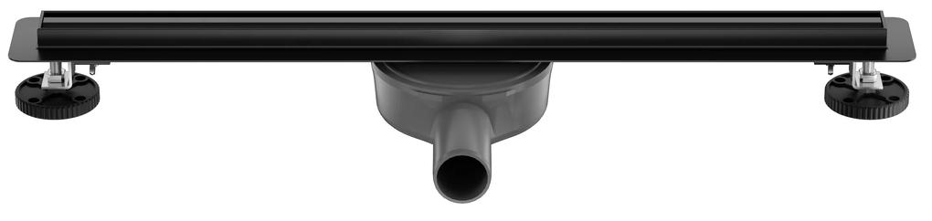 CERANO - Lineární odtokový žlab Slim, se sifonem, otočný 360° - černá matná - 120 cm