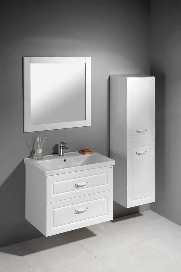 Aqualine Aqualine, FAVOLO skříňka vysoká s košem 40x150x31 cm, bílá mat, FV160