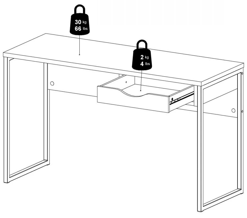 Tvilum Psací stůl Felix 512 černý mat/černá