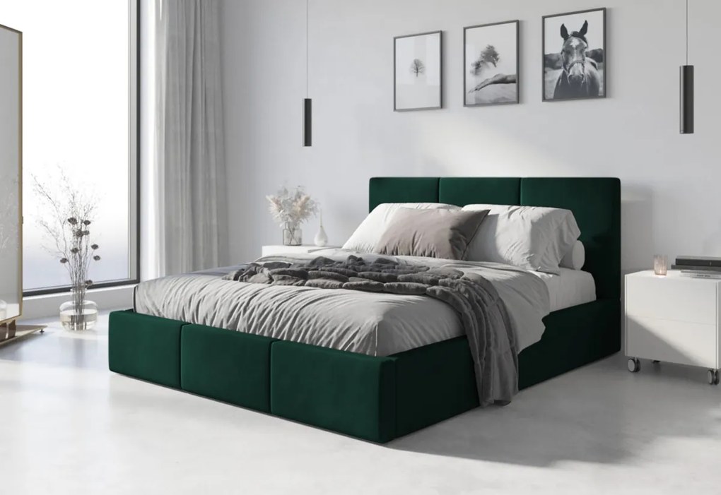 Expedo Čalouněná postel NICKY, 140x200, zelená