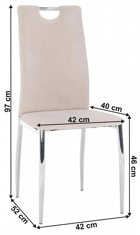 Tempo Kondela Jídelní židle OLIVA NEW, béžová Dulux Velvet látka/chrom