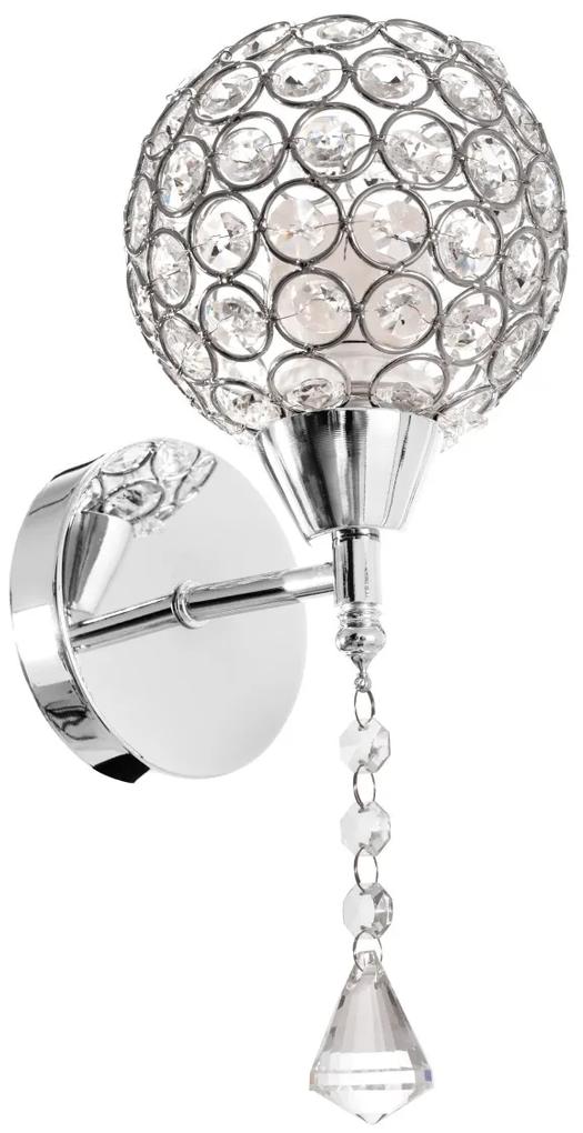 Nástěnná lampa v glamour stylu APP716-1W E27 stříbrná