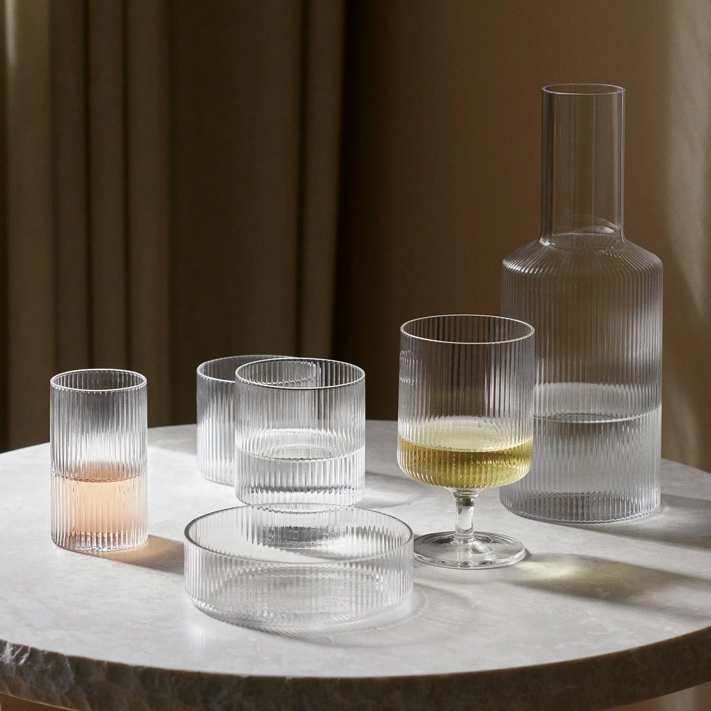 FERM LIVING Misky Ripple, Clear, sada 4 kusů