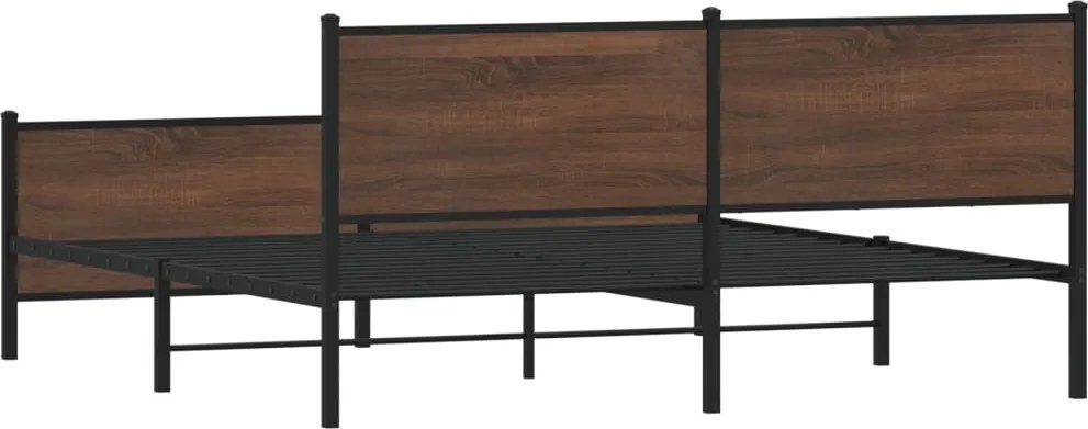 Kovový rám postele bez matrace hnědý dub 183 x 213 cm 3301374
