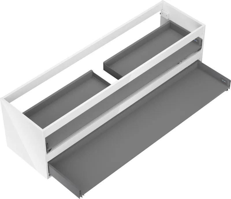 Mexen Box-A, závěsná skříňka 160 cm, 2 zásuvky, bílá lesklá, 91AX0-1600-470-2-00