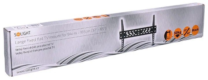 SOLIGHT Velký fixní držák pro ploché TV od 94 - 165cm (37" - 65"), nosnost 50kg