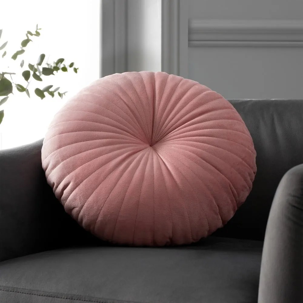 Sametový dekorační polštář ø 40 cm Round Soft Touch – Catherine Lansfield
