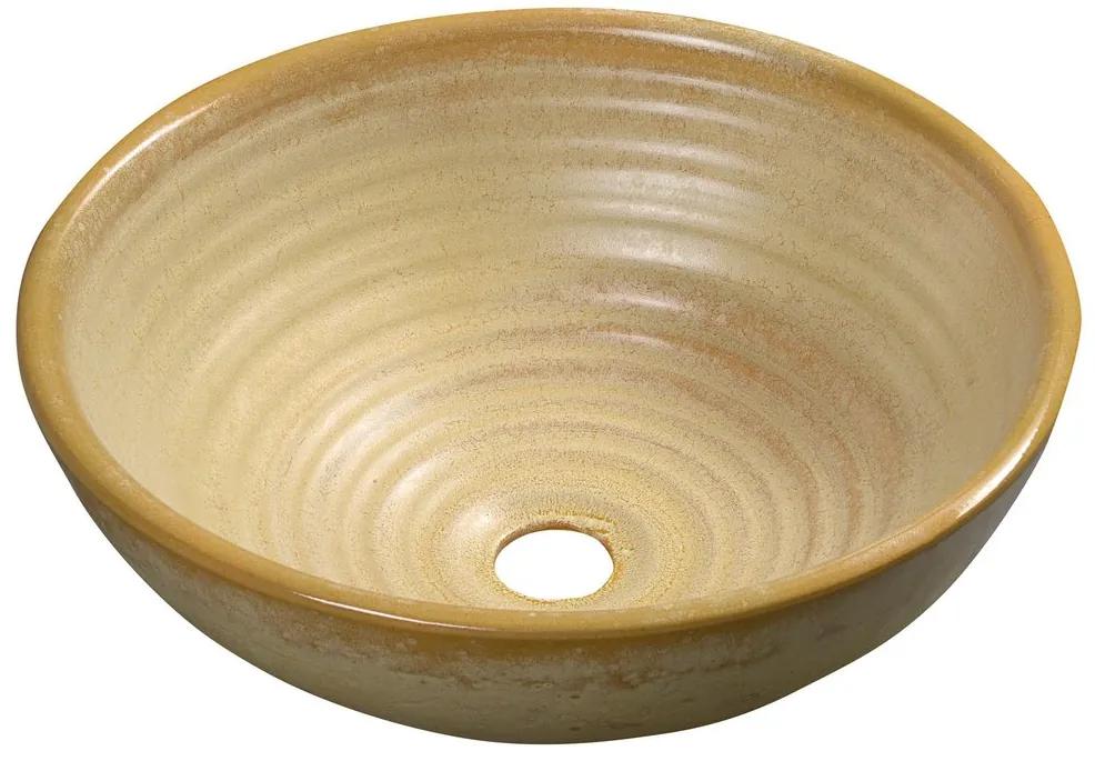 SAPHO ATTILA keramické umyvadlo, průměr 42,5 cm, písková ( DK008 )