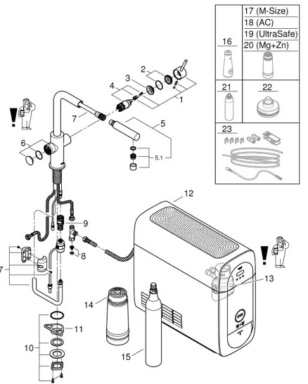 GROHE 31539000 - Dřezová baterie BLUE HOME L-výpusť lesklý chrom