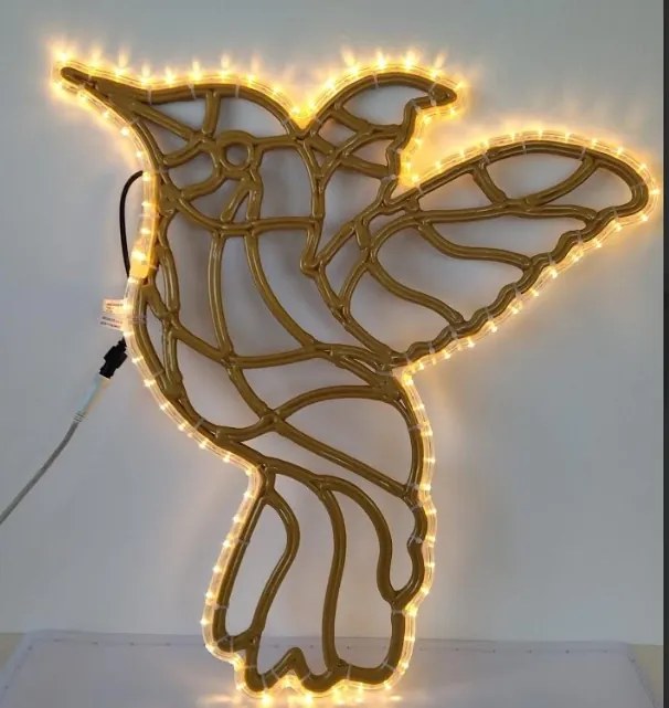 Easy Fix 2D LED světelná holubice, teplá bílá, 77 × 81,5 × 3 cm, 3D tisk Eco, IP44 závěsná