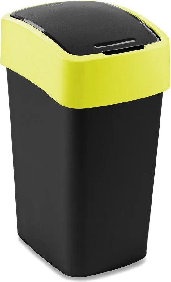 Žlutý/černý plastový odpadkový koš na tříděný odpad 25 l Flip Bin – Curver