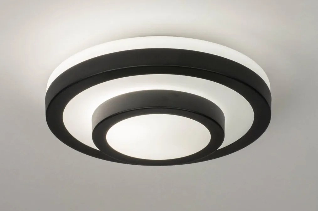 Stropní černé designové svítidlo do koupelny Toledo Black 26