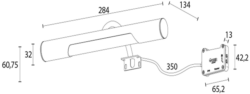 Sapho, ANDREA LED svítilna, 5W, 284x32x134mm, bronz, E26717CI