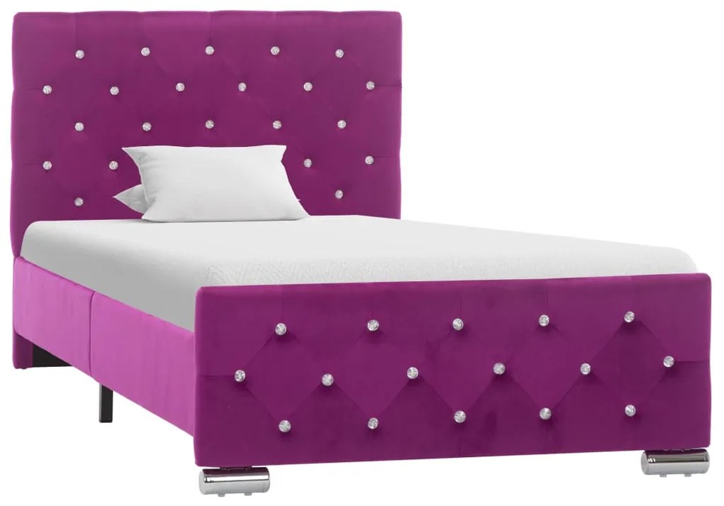 286817 vidaXL Rám postele fialový textil 90 x 200 cm