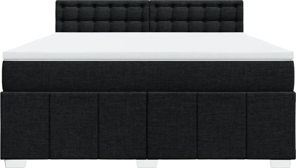 Box spring postel s matrací černá 180x200 cm textil 3289463