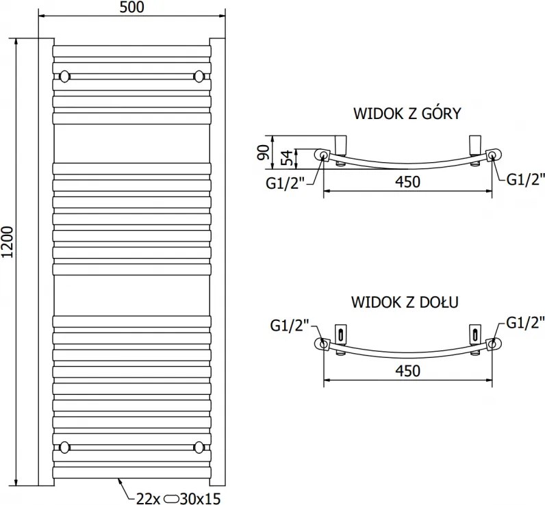 Mexen Helios, elektrické topné těleso 1200 x 500 mm, 600 W, černá, W103-1200-500-2600-70