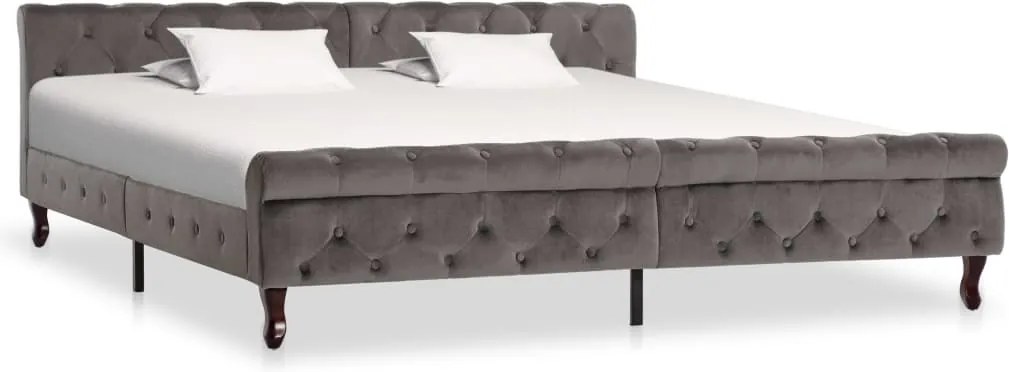 Rám postele Keeline - šedý samet | 200 x 200 cm