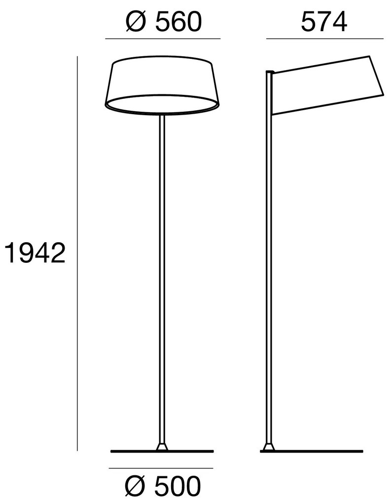 Stilnovo 8097 Oxygen_FL2, bílá stojací lampa se stmívačem, 36W LED 3000K, výška 194cm