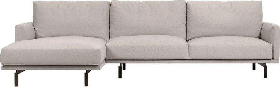 Béžová žinylková rohová pohovka (levý roh/s lenoškou) Galene – Kave Home