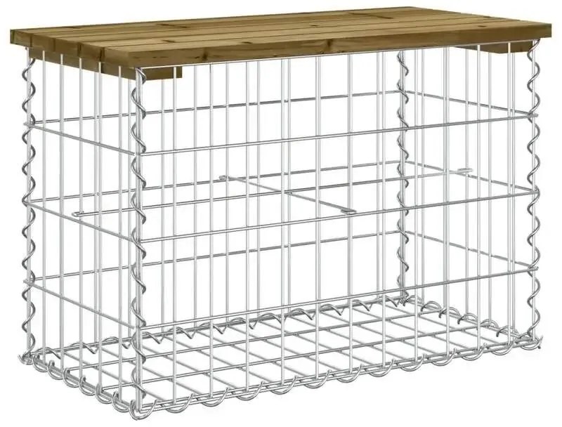 Zahradní lavička, gabion styl, přírodní dřevo, NoBi DAILA 2