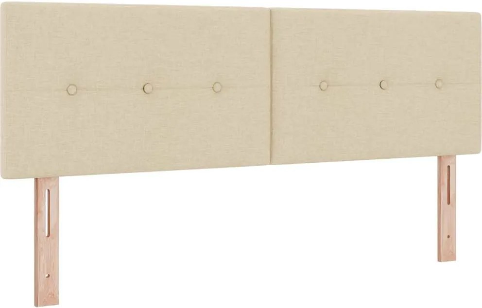 Postel s boxspringem s čelo Krémová 160 x 200 cm textil 3340036