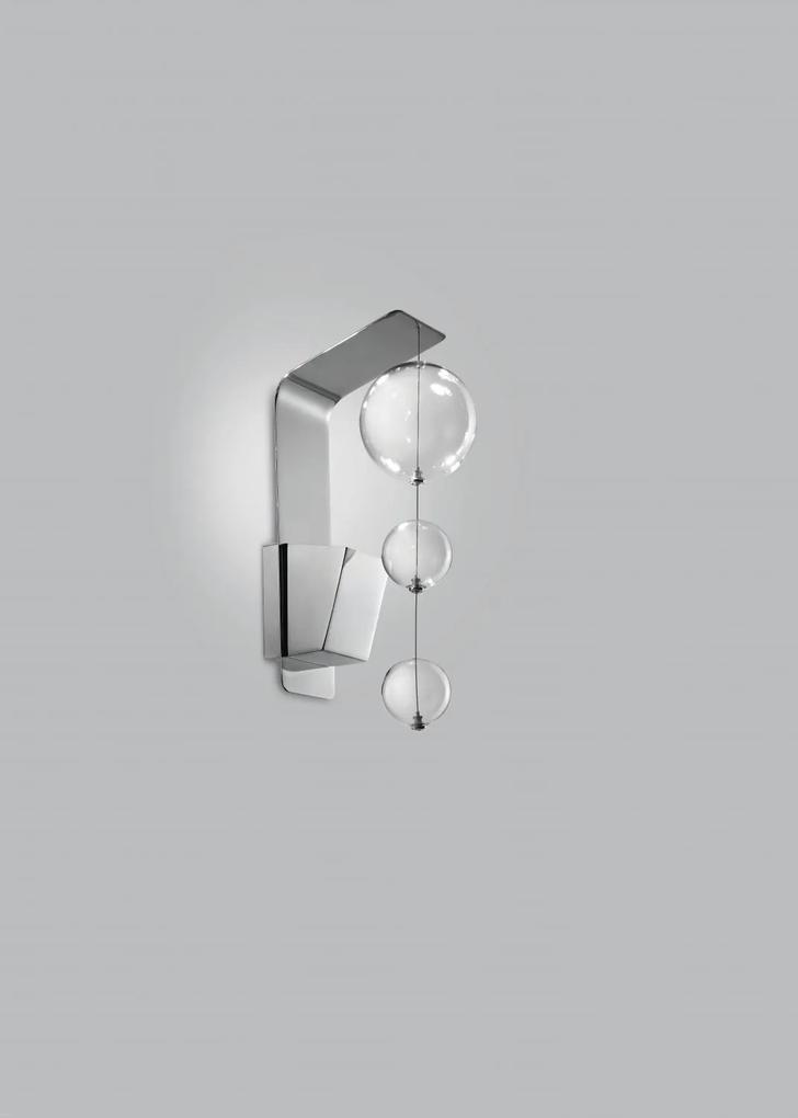 Metallux 254.360.01 Bolero, luxusní nástěnné svítidlo, 3 kuličky čirého skla, 1x10W LED, výška 57cm