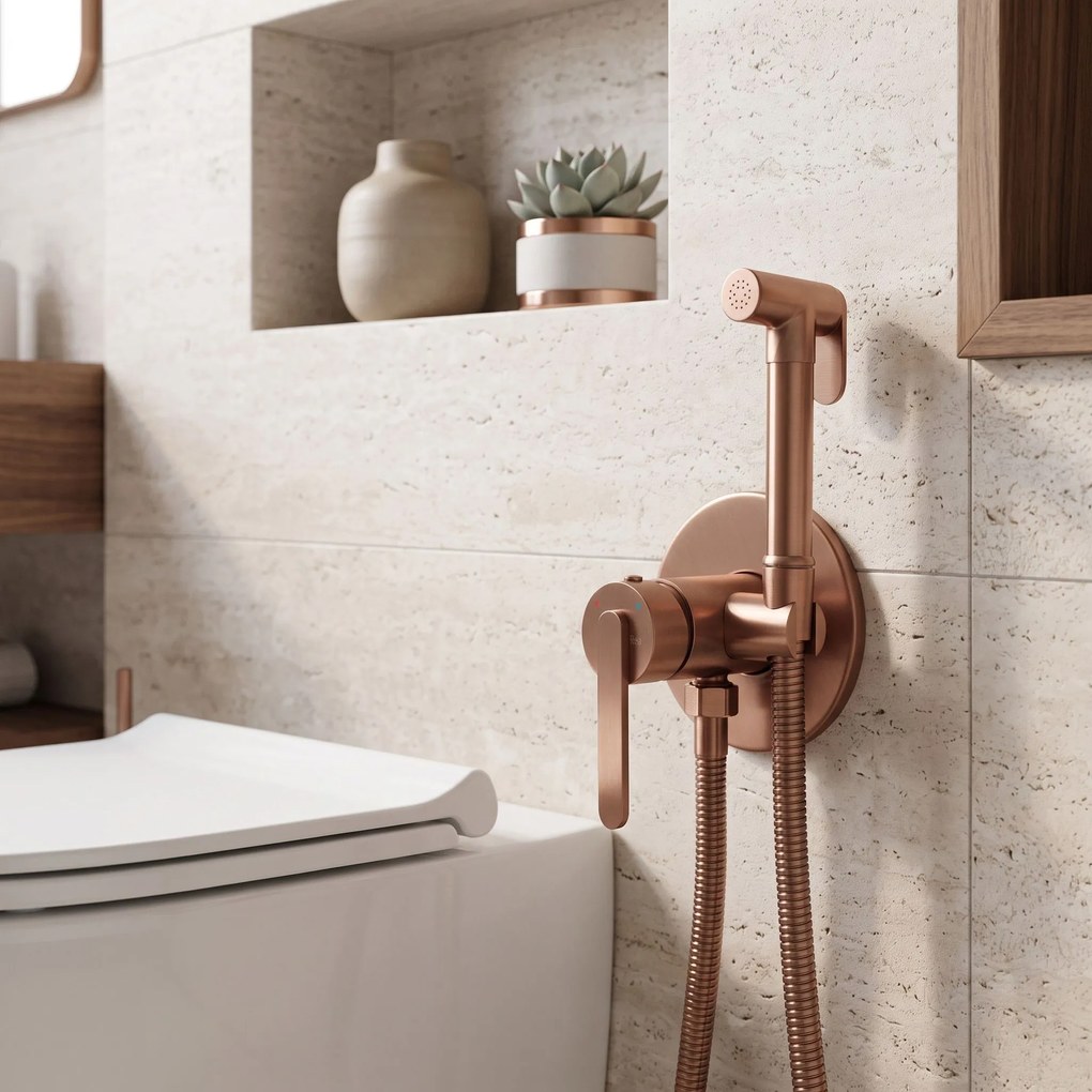 Rea, Podomítková bidetová baterie Rea Ontario Brush Copper, REA-B4505