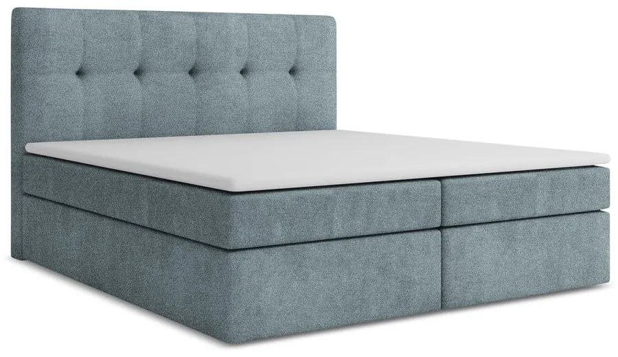 Světle modrá boxspring postel s úložným prostorem 180x200 cm Palta – Makamii