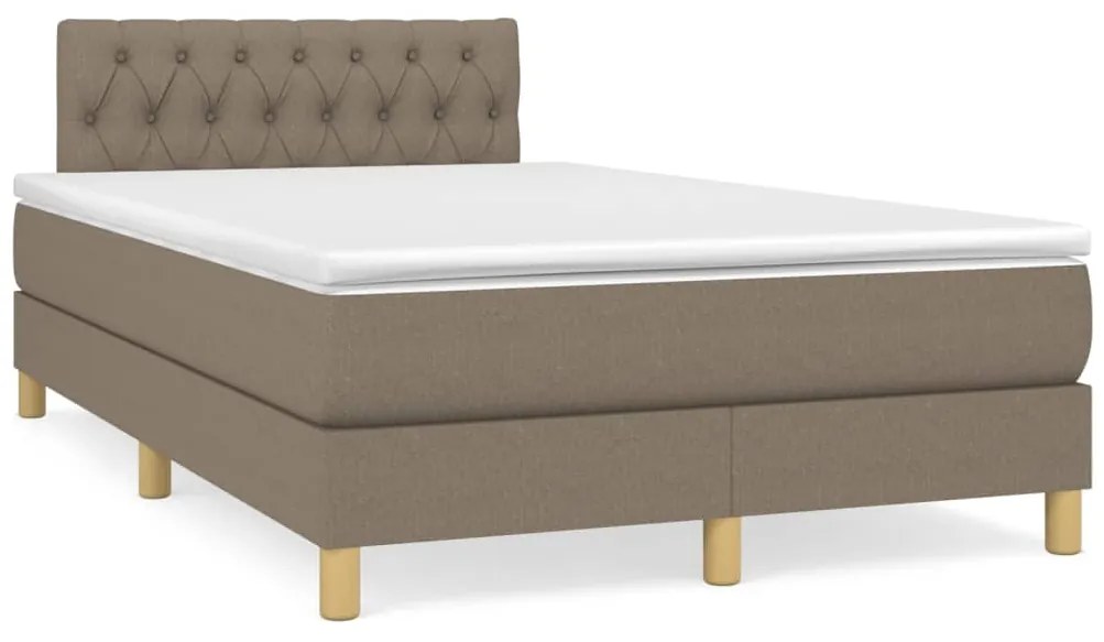 Box spring postel s matrací a LED taupe 120x190 cm textil