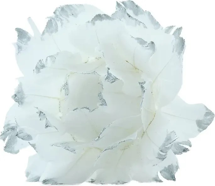 Vánoční ozdoba z peříček, 12 cm, bílá, peří
