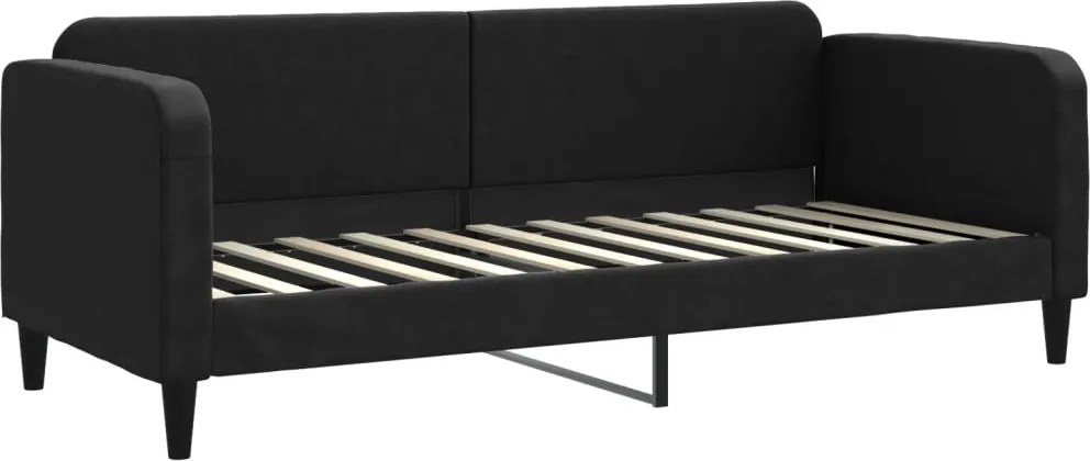 Válenda s přistýlkou a zásuvkami černá 80 x 200 cm textil 3196849