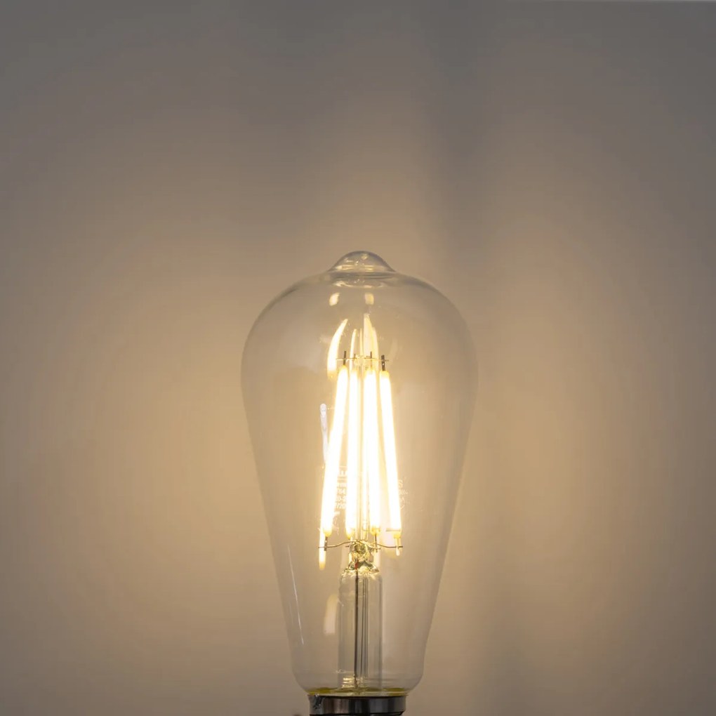Sada 5 LED žárovek E27 ST64 čirých 3,8W 806 lm 3000K
