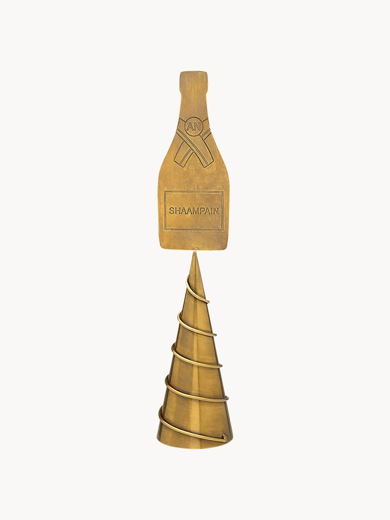 Mosazná špička na vánoční stromeček Champagne