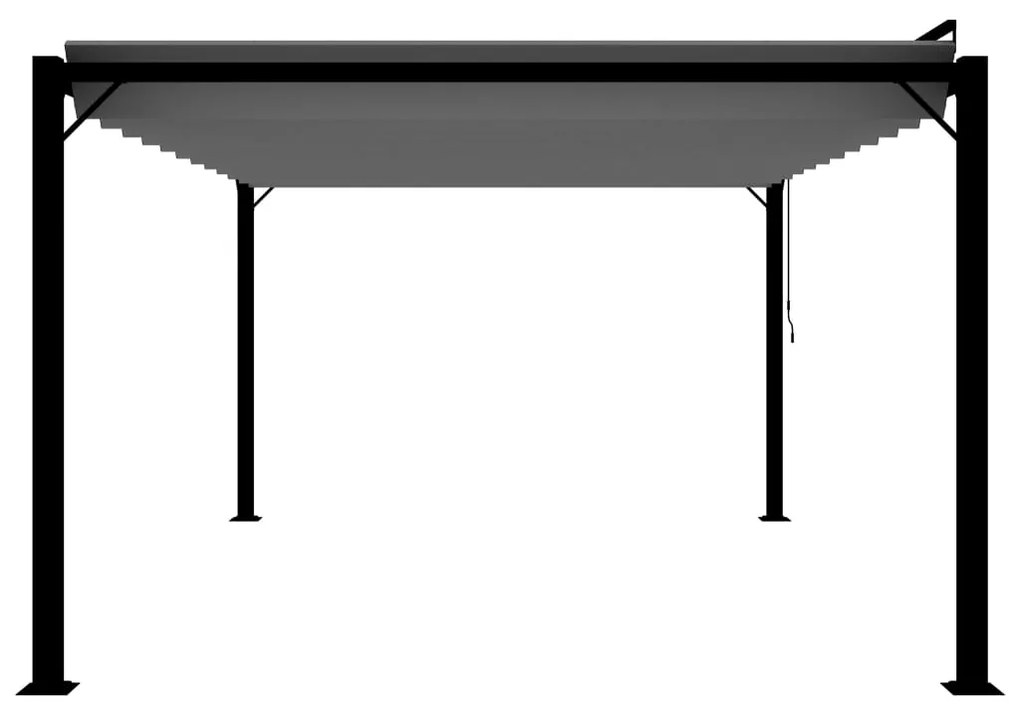 vidaXL Marketos Altán s lamelovou střechou 3 x 4 m antracitová tkanina a hliník